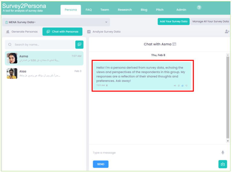 Talking with Personas – with Survey2Persona you can talk with a persona ...